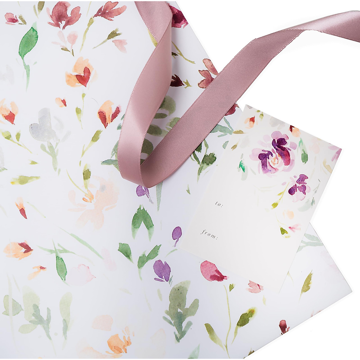 Itsy Belle Studio Fall Wedding Wrapping Paper and ribbon set with tags - Fall wrapping paper, Purple Flower wrapping paper sheets, Boho Baby Shower wrapping paper birthday girl, Fall Bridal Shower