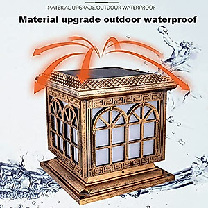 HSCW Flat-Topped Double Arches Solar Outdoor Light Waterproof Decorative Outside Wall Lamp Gate Pillar Stigma for Home Garden Column Street Lights Time: 8-12 Hours