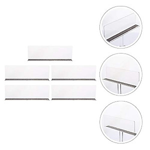 iplusmile Shelf Dividers Plastic Shelf Divider, Closet Shelf Organizer Clear Plastic Closet Separator with Magnetic Bottom for Kitchen Office Supermarket, 5pcs