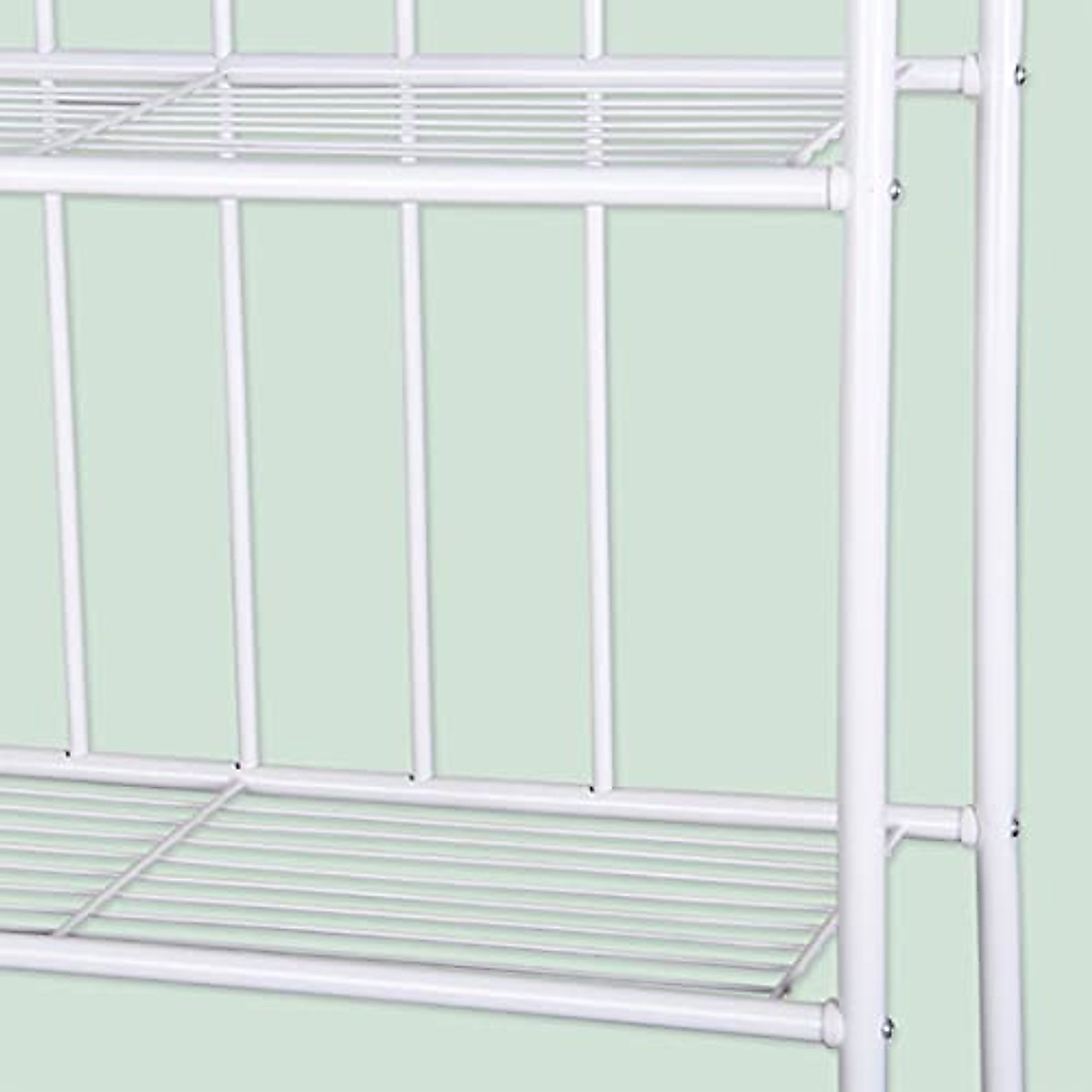 Bathroom Space Saver 69.7X25.6X13.4 Inch, 3-Layer Bathroom Corner Shelf Storage Rack Above the Toilet White, Freestanding Metal Storage Rack is Used to Store Bathroom Necessities, Flower Pots, Books