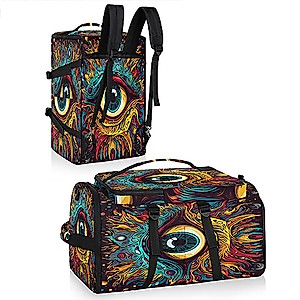 Colorful Eyes Astrology (01) Gym Duffle Bag for Traveling Sports Tote Gym Bag with Shoes Compartment Water-resistant Workout Bag Weekender Bag Backpack for Men Women