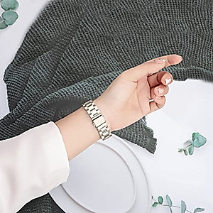 TRUMiRR Band for Apple Watch Series 8 7 41mm Starlight Women, Slim Stainless Steel Watchband Feminine Strap Replacement for iWatch SE Series 8 7 6 5 4 3 2 1 41mm 40mm 38mm