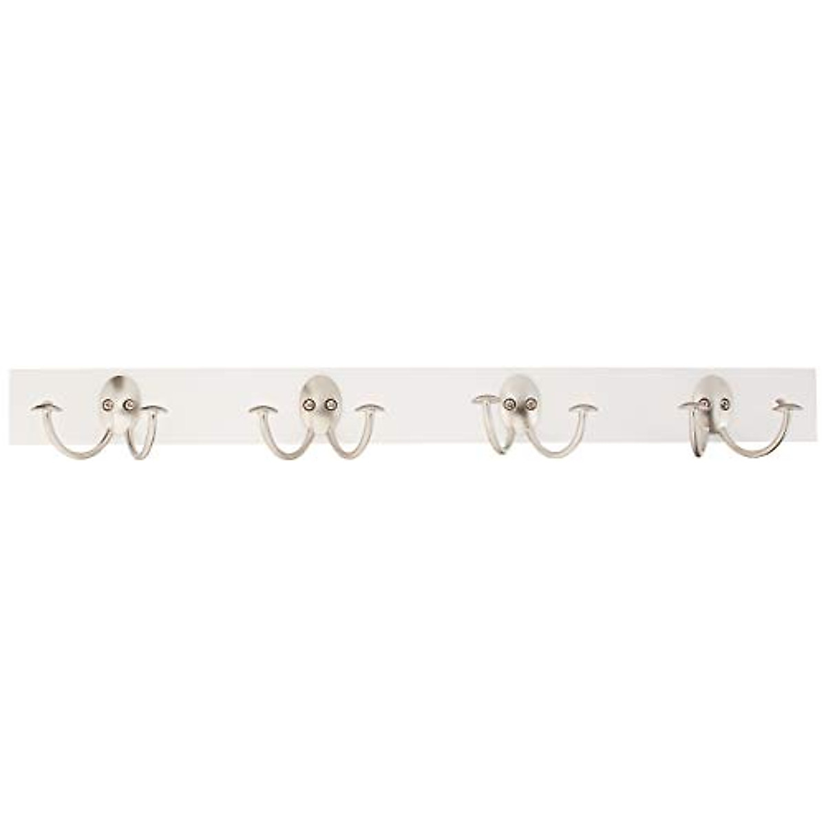Spectrum Diversified Stratford Wall Mount Wood Rack for Entryway Kitchen and Bathroom Organization, Satin Nickel
