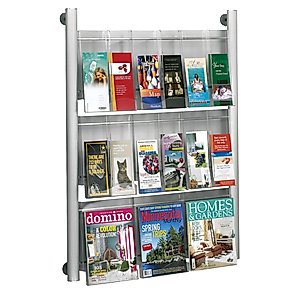 Safco Products 4134SL Luxe Magazine Rack, 9 Pocket, Silver