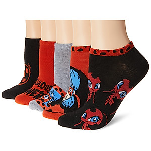 Miraculous Tales of Ladybug & Cat Noir Women's 5 Pack No Show Socks