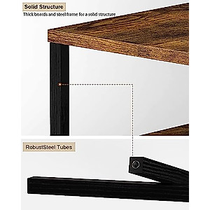 WOODYNLUX Night Stand 3-Tier Side Table, End Table with Shelves, Tall Bedside Table, Nightstand Accent Table for Living Room, Bedroom, Rustic.