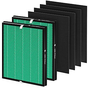 VALZONE 2 Pack 150 True HEPA Filter Replacement Sets for Coway Airmega 150 Air-Purifier, 2 *Green True HEPA and 4 *Active Carbon Filters, Part Number AP-1019C-FP