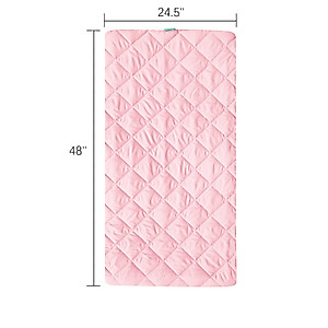 2 Pack, Sheet for Regalo My Cot Portable Toddler Bed, Joovy Travel Cot (Sheet Only, Bed not Included), Soft Child Travel Cot Padded Cover, Navy & Pink