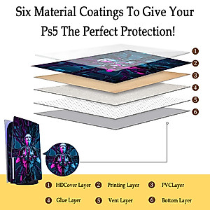 PS5 Skin for Console and Controller,Vinyl Sticker Decal Cover for PlayStation 5, Whole Body Skin Protector Durable, Scratch Resistant, Compatible with Playstation 5 Disk Edition (Queen of Quantum Zen)