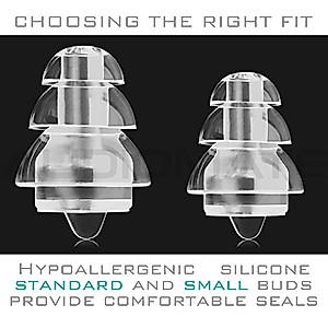 Audiomate High-Fidelity Earplugs with Metal Keychain Carry Case and 2 Interchangeable Earbuds Comfortable Soft Silicone HiFi Noise Attenuating Ear Plugs for Musicians, Concert, Sleeping & More