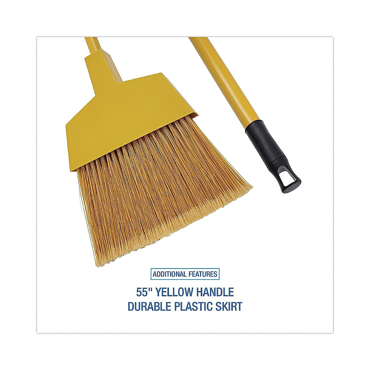 Boardwalk BRMAXIL Corn/Fiber Angled-Head Lobby Brooms, 42-Inch, Yellow, 12/Carton