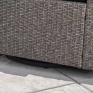 Venice Outdoor Dark Brown Wicker Swivel Club Chair with Beige Water Resistant Cushions (Single, Mix Black/Dark Grey)