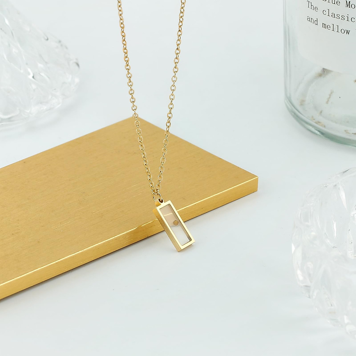 Haoze Mustard Seed Necklace Christian Gifts for Women, Stainless Steel Faith Mustard Seed Necklace Inspirational Christian Religious Jewelry Gifts for Women (0-Mustard Seed Necklace-Rectangle -Gold)