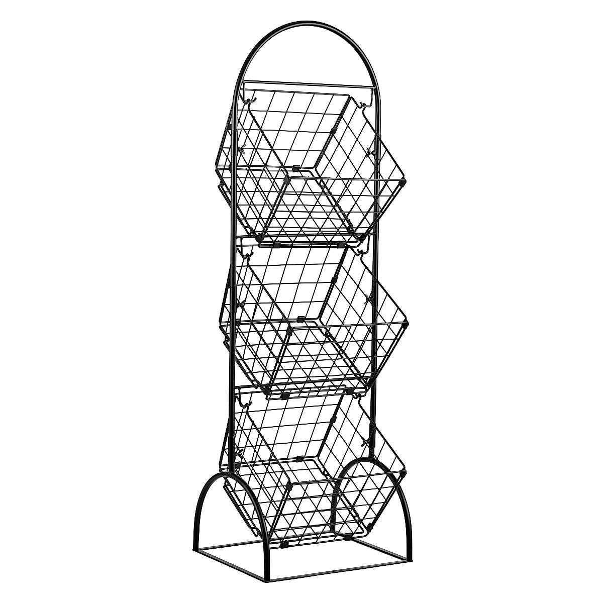 Sorbus 3-Tier Wire Market Basket Storage Stand for Fruit, Vegetables, Toiletries, Household Items, Stylish Tiered Serving Stand Baskets for Kitchen, Bathroom Organization (3 Tier)