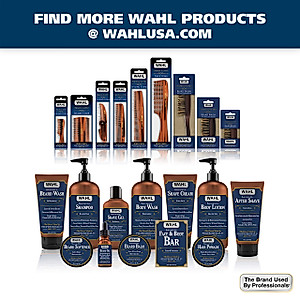 Wahl Beard, Mustache, & Hair Pocket Comb for Men's Grooming - Handcrafted & Hand Cut with Cellulose Acetate - Smooth, Rounded Tapered Teeth - Model 3324