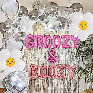 JeVenis Groovy & Boozy Balloons Groovy and Boozy Bachelorette Party Decoration Groovy and Boozy Sign Groovy Bachelorette Party Decoration Groovy Flower Bridal Shower Decorations