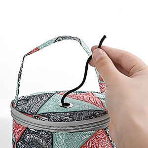 Small Yarn Storage Bags Portable Knitting Bag Case Organizer Crochet Thread Sewing Accessories Storage Tote Bag for Carry Crochet Hooks,Short Knitting Needle,Skein Yarn,Knitting Crochet Supplies (Gec)