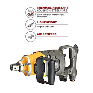 ZOYAKKI 1" Heavy Duty Pneumatic Impact Wrench, Up to 2200 ft lbs Reverse Torque Output, Lightweight, 1 inch Air Impact Wrench
