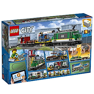 LEGO City Cargo Train 60198 Remote Control Train Building Set with Tracks for Kids, Top Present for Boys and Girls (1226 Pieces)