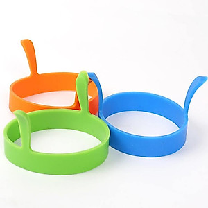 EXCBIOZ Round Frying Rings Nonstick Heat Resistant Enjoy Breakfast Sandwiches For Cooking Lover Cooking Fried Eggs, orange