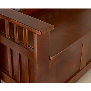 Linon Home Decor Storage Bench with Short Split Seat Storage, Walnut, 50 inchw x 17 inchd x 25.25 inchh.