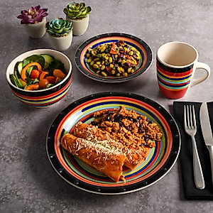 Gibson Home Casa Stella Dinnerware Set, Red, 16-piece