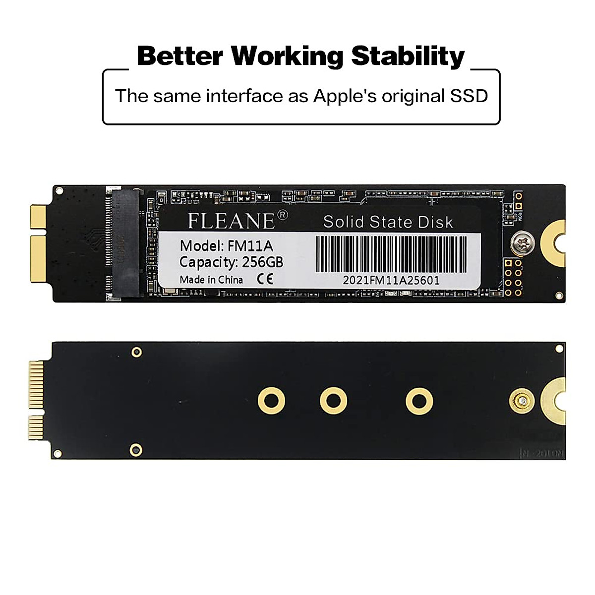 FLEANE 256GB FM11A 3D TLC SSD for MacBook Air A1370 A1369 (Late2010-Mid2011) EMC2392 EMC2393 EMC2469 EMC2471 HD (256GB)