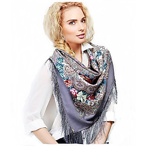Women's scarves Woolen Shawl Natural Pavlovo Posad Ladies Fashion Russia