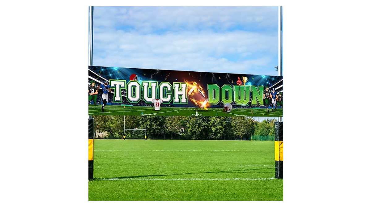 Large Football Themed Party Banner for Super Bowl and Birthdays