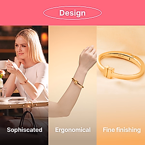 iHELIA Purse Hook Hanger for Table (Modern) - Premium Bag Holder w/Ergonomic Bracelet Oval Design (Gold)