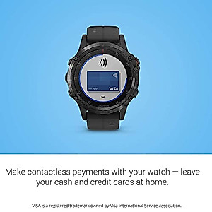 Garmin Fenix 5 Plus Premium Multisport GPS Smartwatch with Color TOPO Maps, Heart Rate Monitoring, Music and Garmin Pay with Black Band (Renewed)