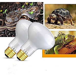 100W UVA Heat Bulb Pet Basking Spot Heating Lamp Bulb Soft White Sun Glow Reptile Heat Lamp Bearded Dargon Infrared Heater for Turtle Aquarium Aquatic Reptile Lizard Chicken Coop E26/E27 110V,2 Pack