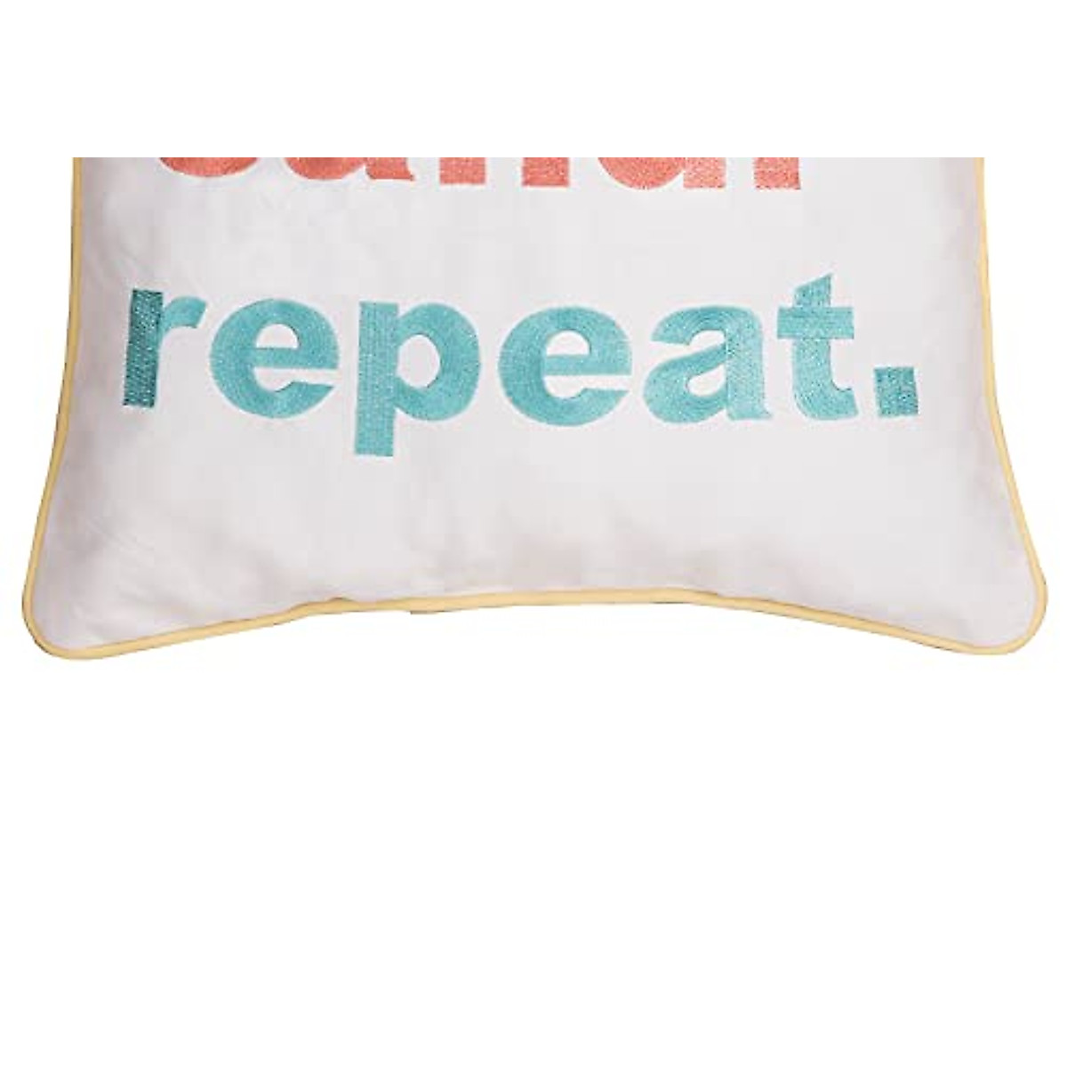 C&F Home Sun, Sand, Repeat Embroidered Pillow 16 x 16 White