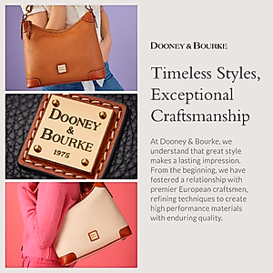 Dooney & Bourke Women's Zip Zip Satchel in Pebble Grain Leather, Large Handbag with Adjustable & Detachable Shoulder Strap, Sky Blue