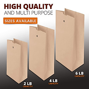 Fit Meal Prep 200 Pack 6 lb Brown Paper Lunch Bags, 11 x 6 x 3.5" Premium Kraft Paper Bags Bulk for Small Business, Recyclable Paper Snack Sacks, Durable Paper Grocery Bag for Food Storage, Packing