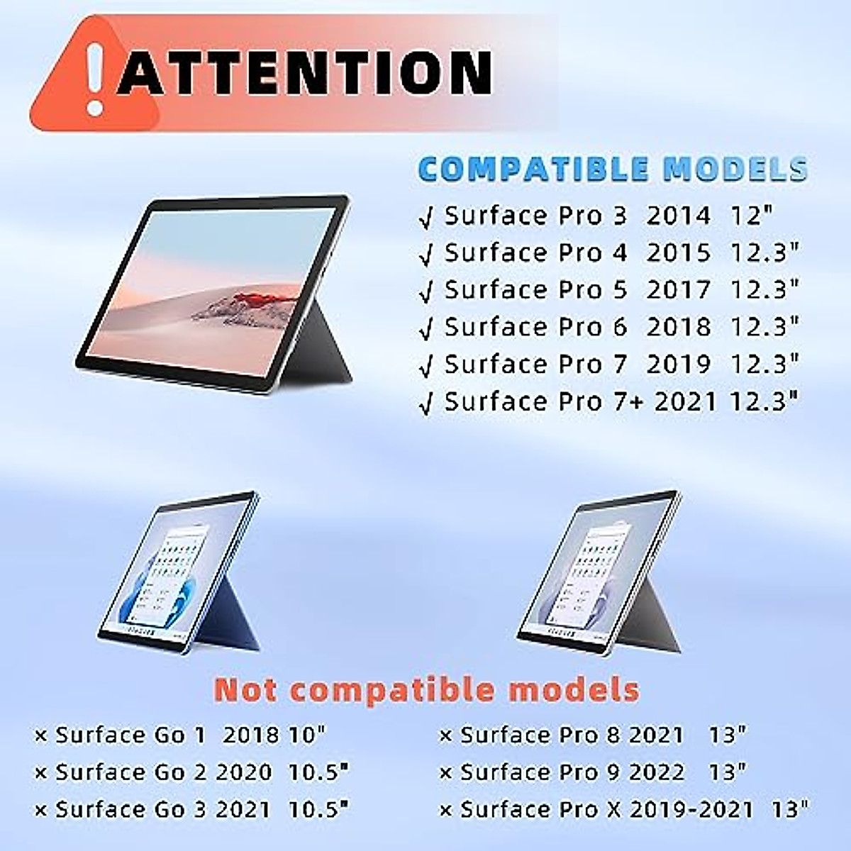 Qulose Keyboard Case for Microsoft Surface Pro 7 Plus/Pro 7 / Pro 6 / Pro 5 / Pro 4 / Pro 3, Wireless Bluetooth Ergonomic Keyboard with Rechargeable Battery and Trackpad - Black