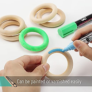 Mr. Pen- Wooden Rings, 2.7", 10 Pack, Wooden Rings for Crafts, Wood Rings, Macrame Rings, Wood Rings for Crafts, Wooden Ring, Wooden Rings for Macrame, Craft Rings, Wood Ring, Wood Teething Ring
