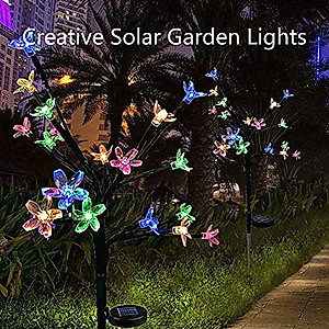 EpicGadget Solar Flower Fairy Light, Colorful Stainless Steel Solar Path Stake Lights for Outdoor Landscape Lighting, Lawn, Patio, Yard, Walkway, Driveway, Pathway and Garden (1 Piece)