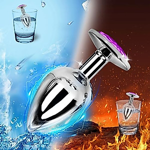 3 Size Solid Stainless Steel Suction Cup Realistic Classic Plug Double Headed (Purple)