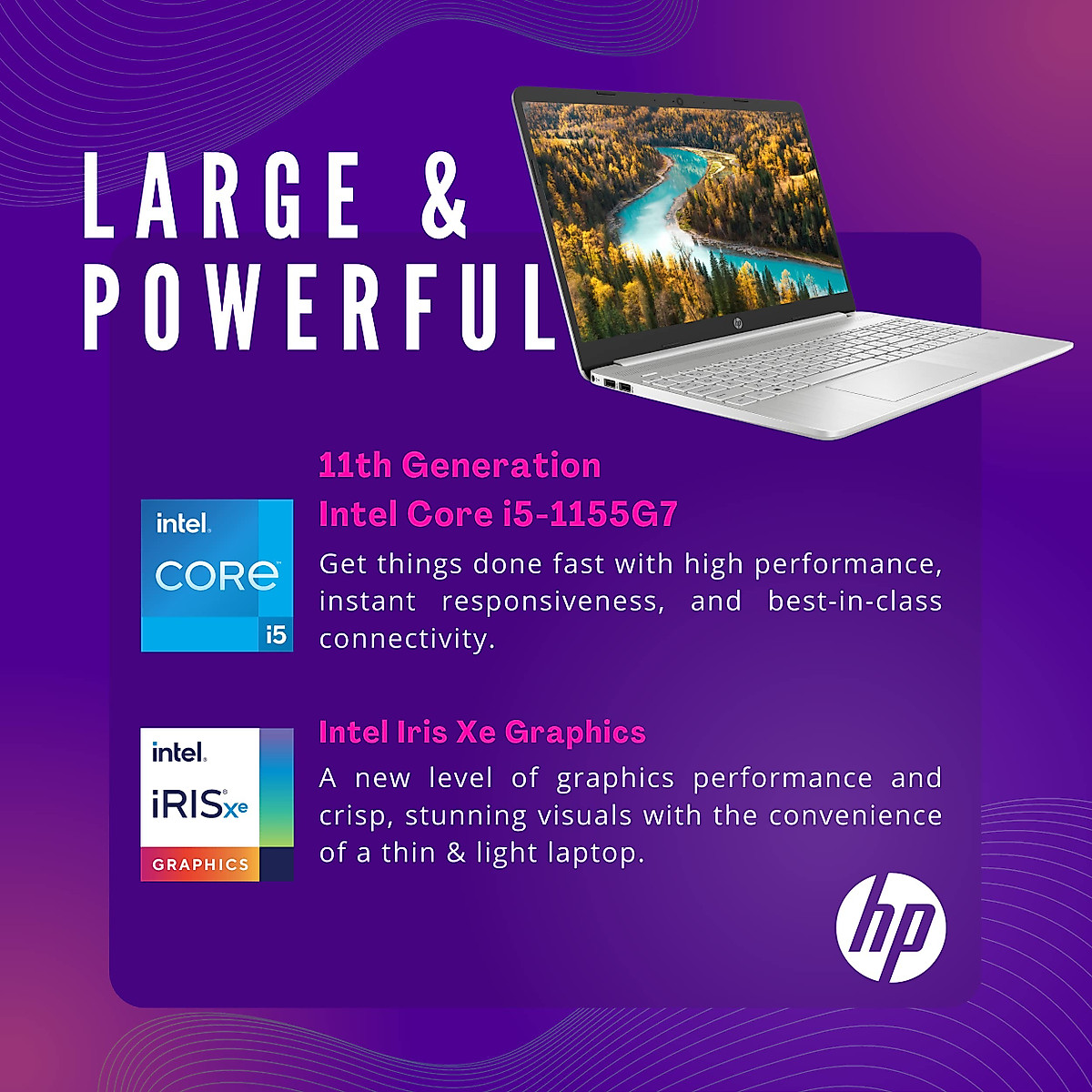 HP Touchscreen Laptop 15.6" HD Display, Intel Core i5-1155G7(Beat i7-1065G7), 32 GB RAM - 1 TB PCie SSD, Intel Iris Xe Graphics, Numeric Pad, Bluetooth 5, Long Battery Life, Windows 11 Home, Silver