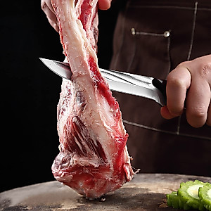 ANBFF Chef Knife and Boning Knife Set, Sharp High Carbon Stainless Steel Kitchen Knives with Ergonomic Handle - Professional Quality, Sturdy and Versatile - for Slicing, Carving, and Deboning