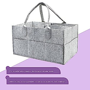 Dohia Baby Diaper Caddy Organizer Portable Nursery Essentials Storage Basket Nursery Storage Baby Car Bag D1-2306-MZMMB