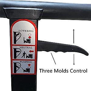 3300LB. Cap, 27" x 45", Lift Height: 3-1/2" to 31-1/2", Manual High Lift Tote Lifters for Skid/Single Sided Pallet Pake Handling Tools