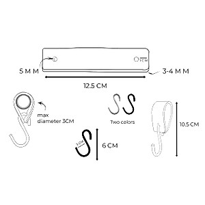 Brute Strength - Multifunctional Leather S-Hooks - Light Gray - 2 Pieces - S Shaped Hooks - Coat Hook - Leather Hooks - Leather s Hooks - Black s Hooks - Kitchen Hooks