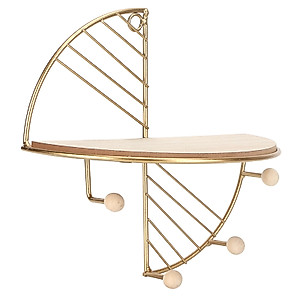 Cyrank Shelving Wall Mounted, Small Shelf for Wall Decorative Wall Shelves Floating Shelves for Bedroom No Drill Shelf Wall Decorations Gold