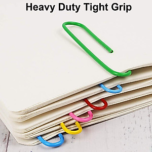 Vinaco Paper Clips Colorful, 100 Pack Large Paper Clips 2 Inch (50 mm), Durable & Rust Resistant, Jumbo Paper Clips, Colored Paper Clips. Great for Office, School and Personal Use (Multicolored)