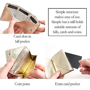 MALTA Genuine Leather Trifold Mini Wallet for women Coin Purse Card Holder Compact - Grey