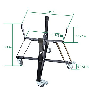 Rolling Cart Nest for Large Big Green Egg with Heavy Duty Locking Caster Wheels Powder Coated Steel Rolling Outdoor Cart Rolling Nest Big Green Egg Smoker Kamado Joe Grill Stand Accessories