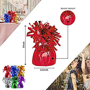 Balloon Weights Balloons & Ribbons - Balloon weights pack of 12 - Black Curling ribbon 12 rolls - 48 Black balloons - Black party decorations Black Ballons ribbon party favor birthday decor (Black)