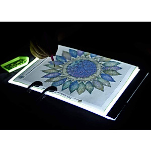 A4 Ultra-Thin Portable LED Light Box Tracer w 3 Level Brightness USB Power Cable Dimmable Brightness Artcraft Tracing Light Pad for Drawing, Sketching, Animation, 5D Diamond Painting (A4)